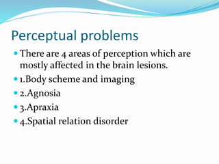 Cognitive and perceptual problems in stroke | PPTX | Brain and Nervous ...