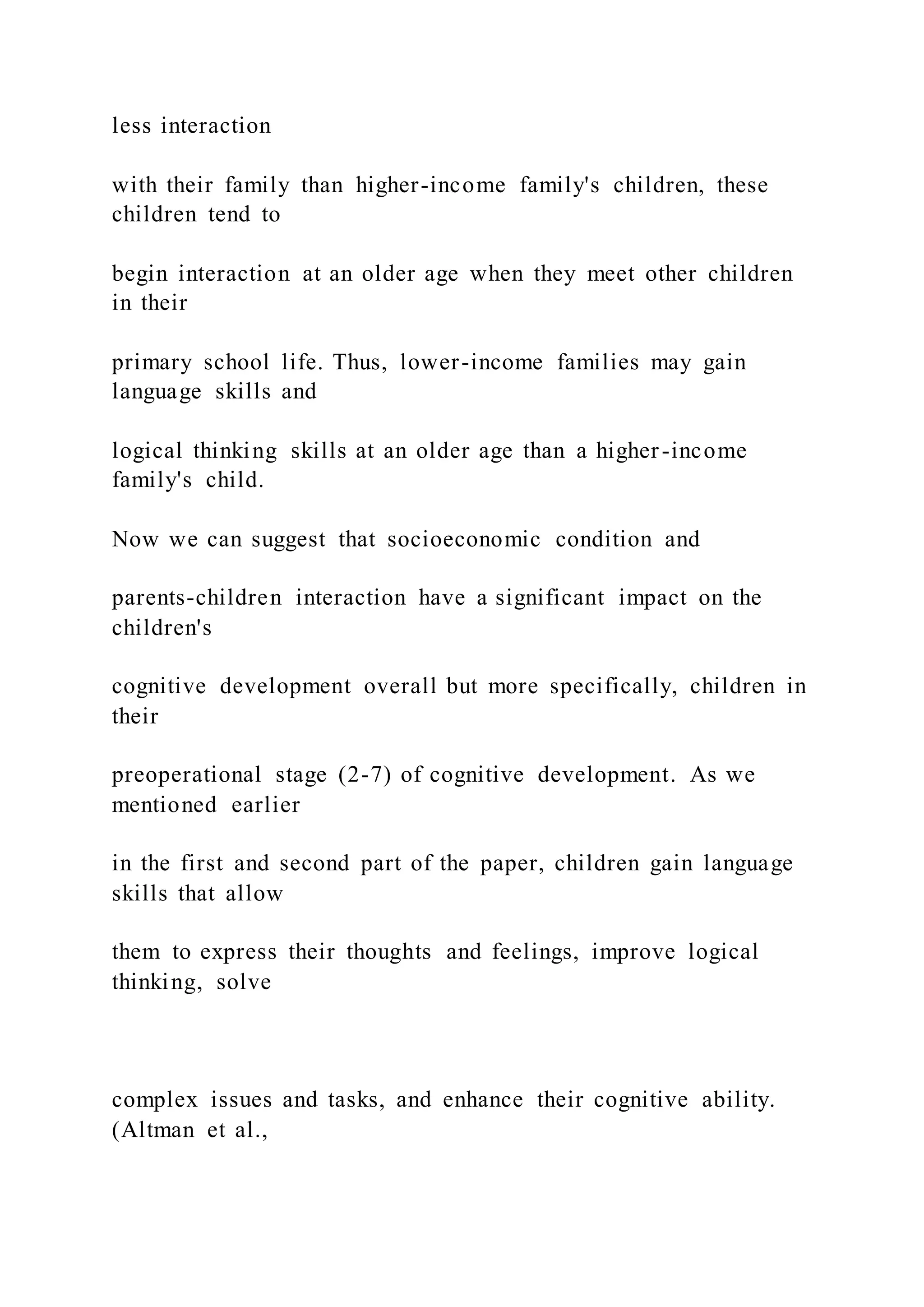 Cognitive and social development are key areas of development | DOCX