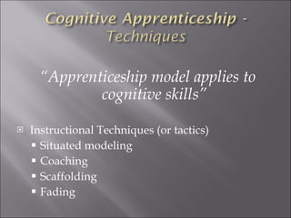 Cognitive apprenticeship | PPT | Apprenticeships | Careers