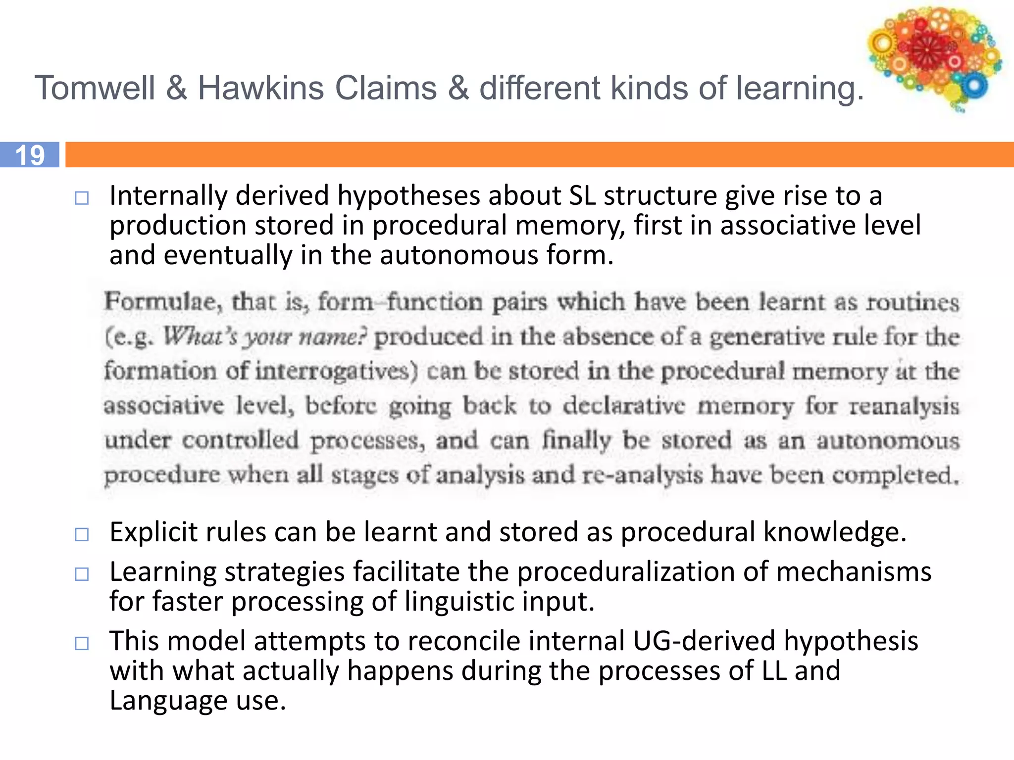 Cognitive Approaches to Second Language Acquisition | PPTX