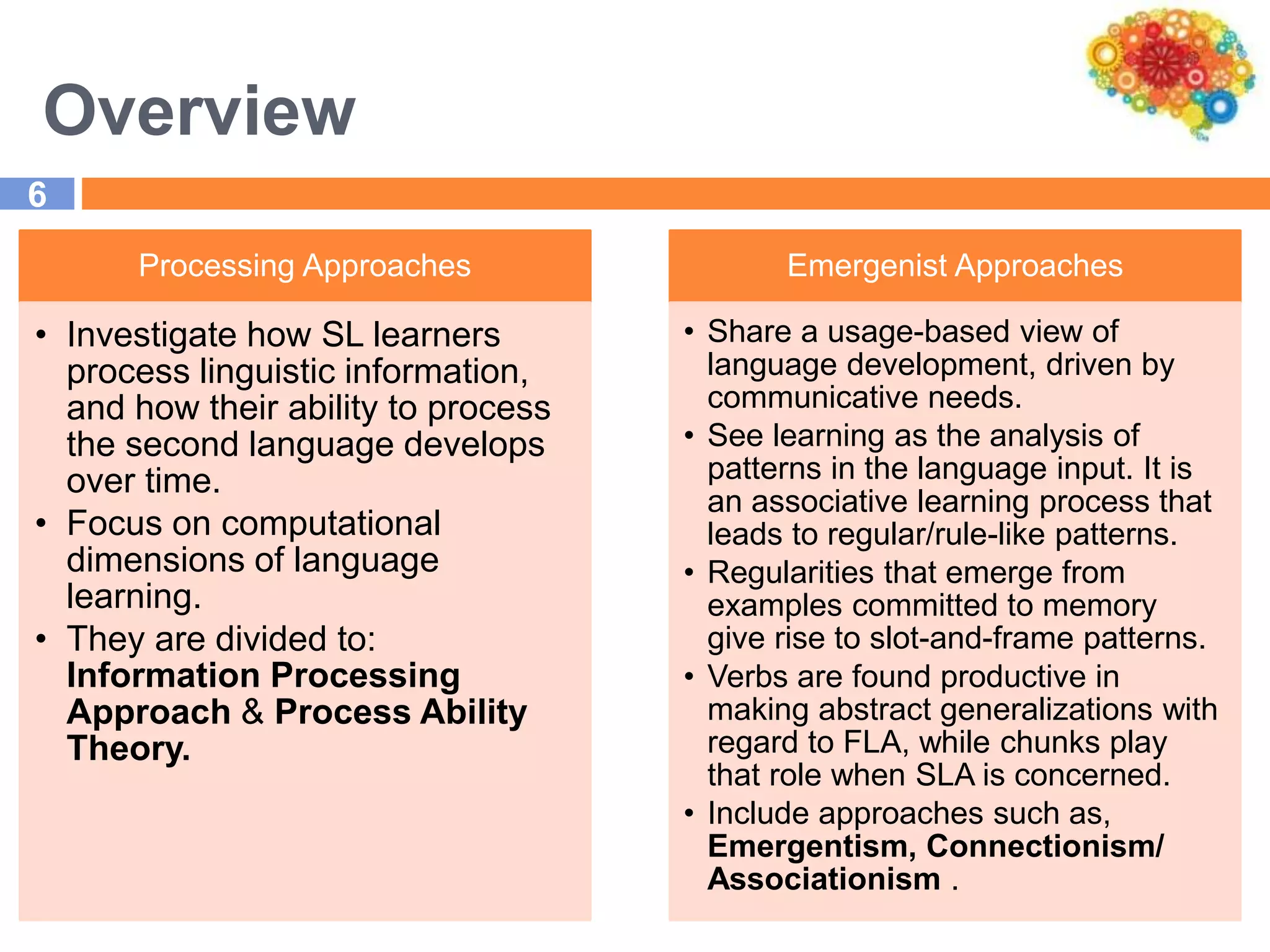 Cognitive Approaches to Second Language Acquisition | PPTX