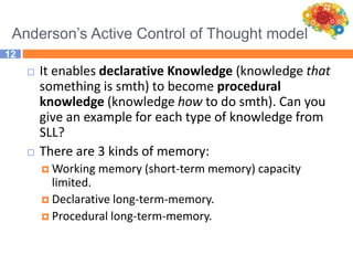 Cognitive Approaches to Second Language Acquisition | PPTX