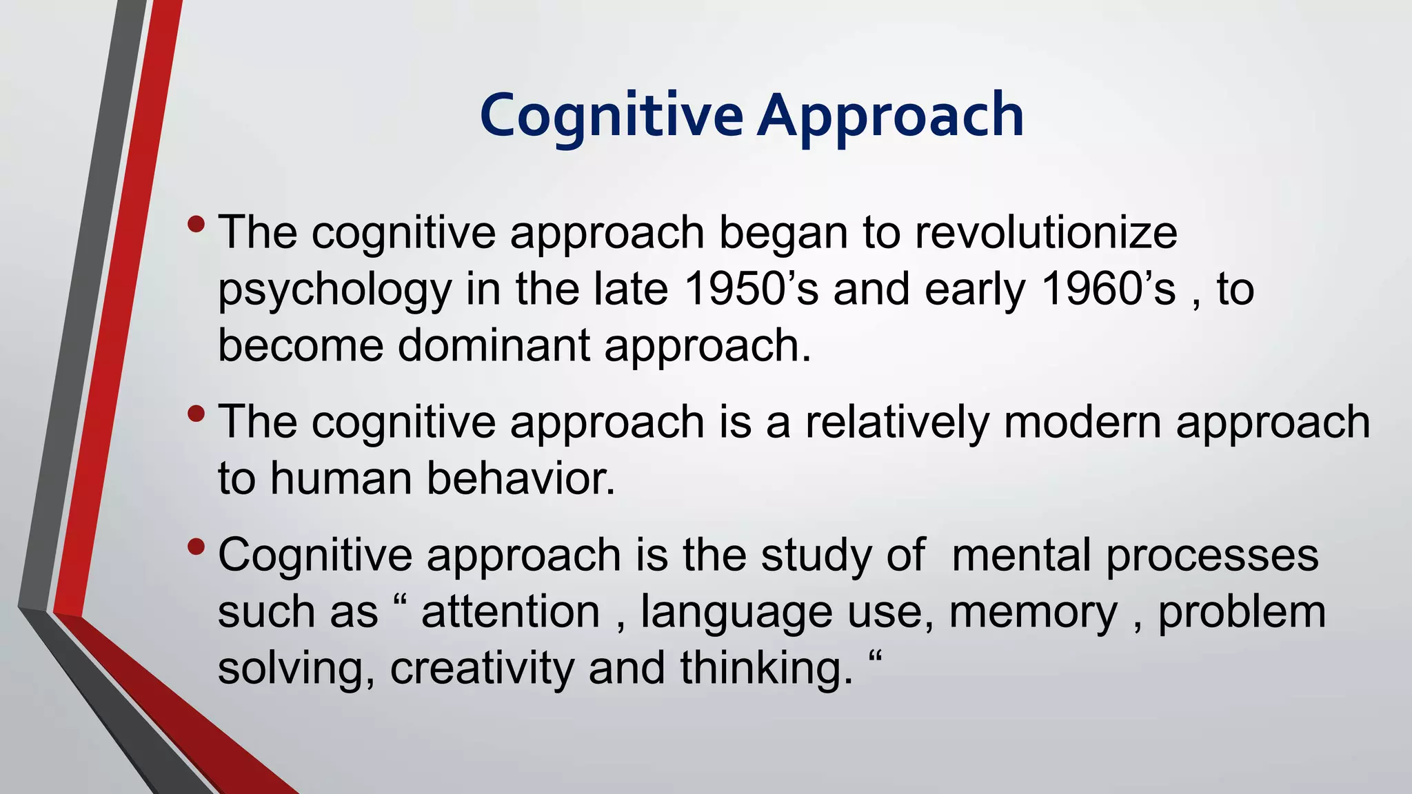 Cognitive approach Paper 12 | PPTX