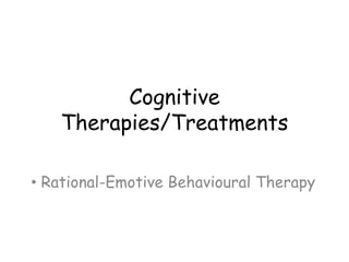 Cognitive approach & therapies | PPT