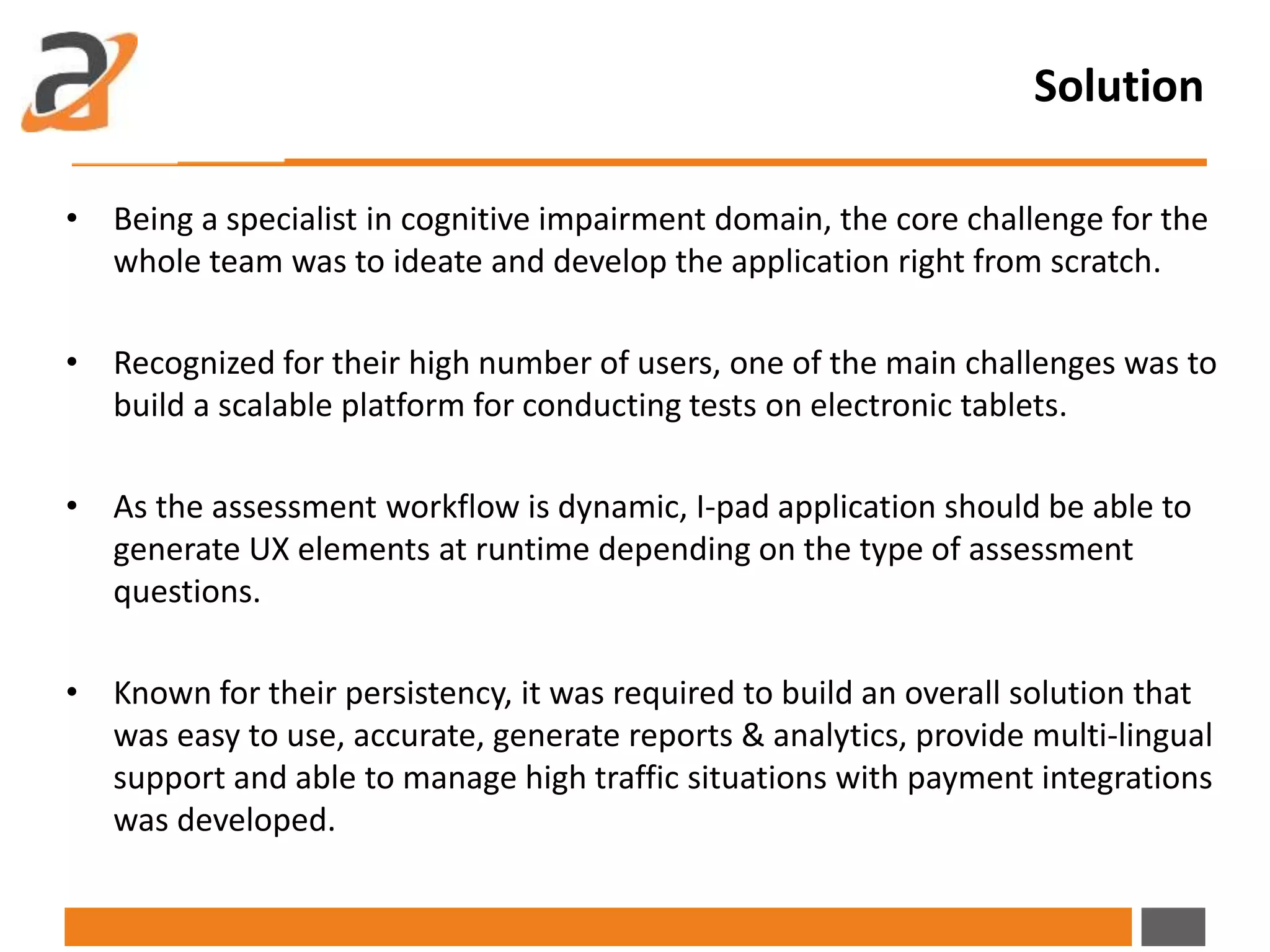 Cognitive assessment solution | PPTX