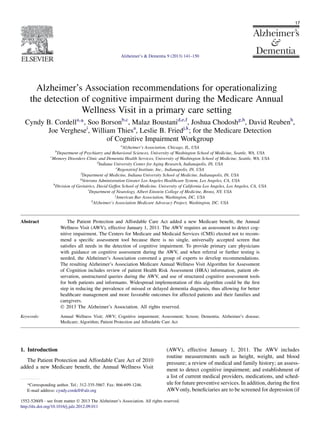 Cognitive Assessment Tool Kit | PDF