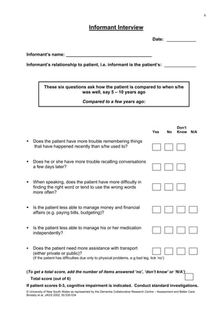 Cognitive Assessment Tool Kit | PDF