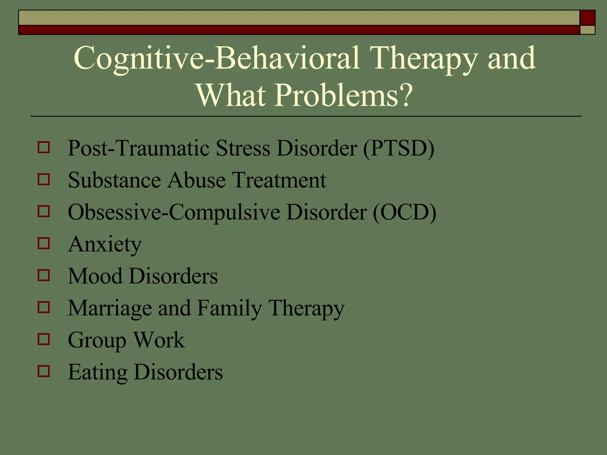 Cognitive Behavioral Family Therapy | PPT