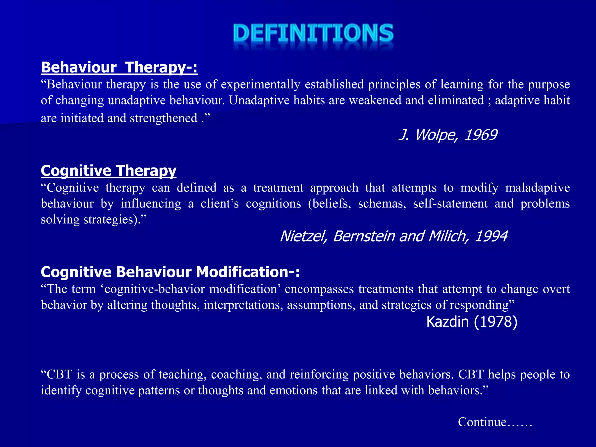 COGNITIVE BEHAVIOR THERAPY-CBT | PPTX