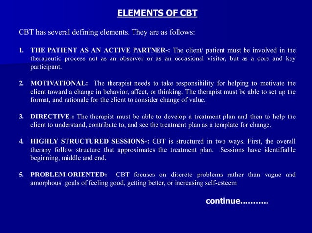 COGNITIVE BEHAVIOR THERAPY-CBT | PPTX