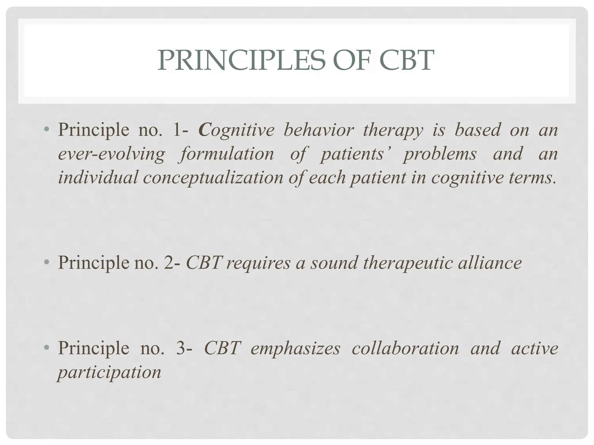 COGNITIVE BEHAVIORAL THERAPY | PPTX