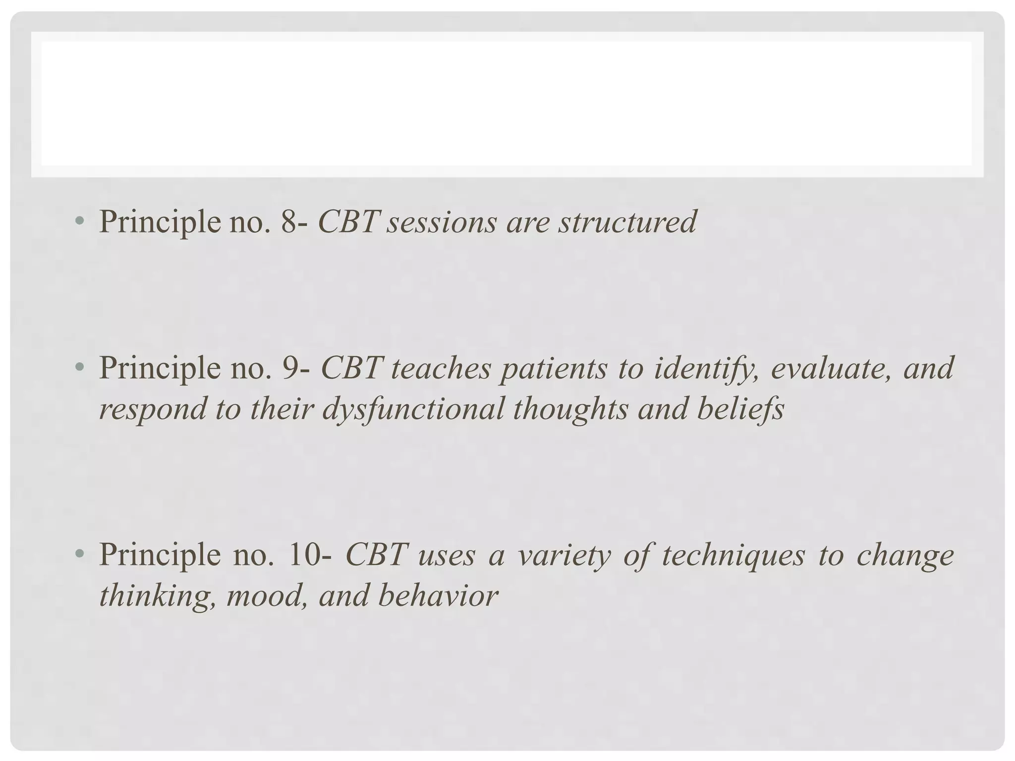 COGNITIVE BEHAVIORAL THERAPY | PPTX