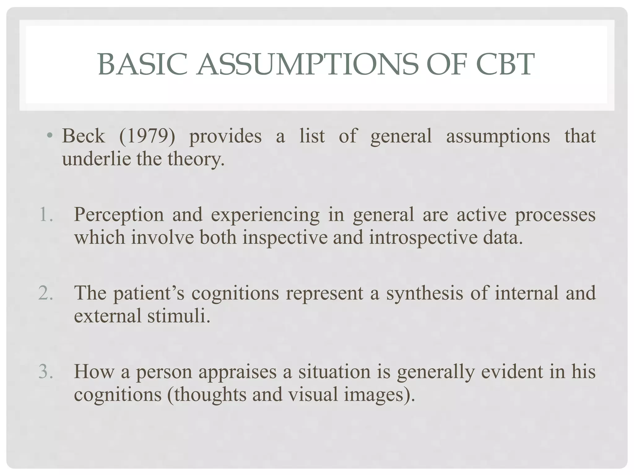 COGNITIVE BEHAVIORAL THERAPY | PPTX