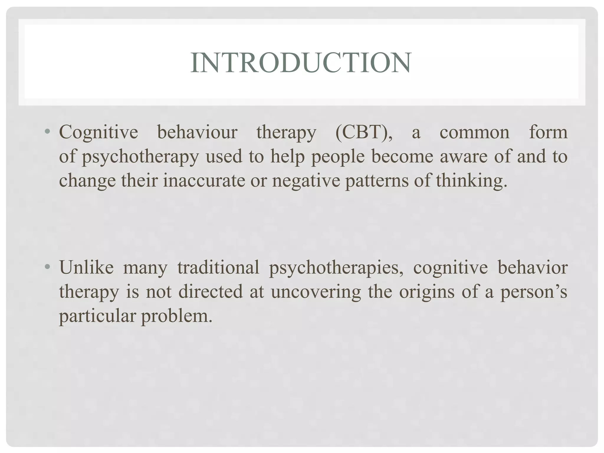 COGNITIVE BEHAVIORAL THERAPY | PPTX