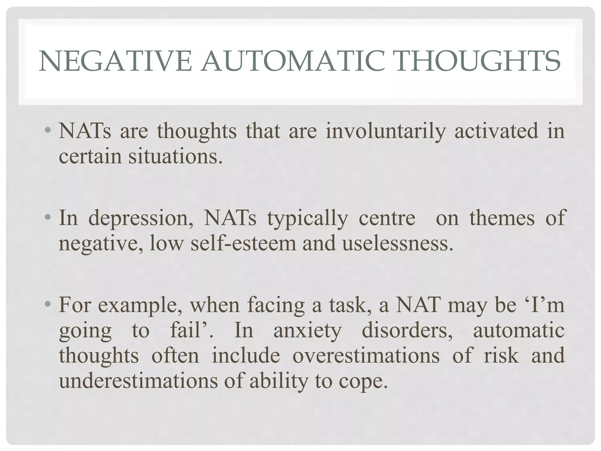 COGNITIVE BEHAVIORAL THERAPY | PPTX