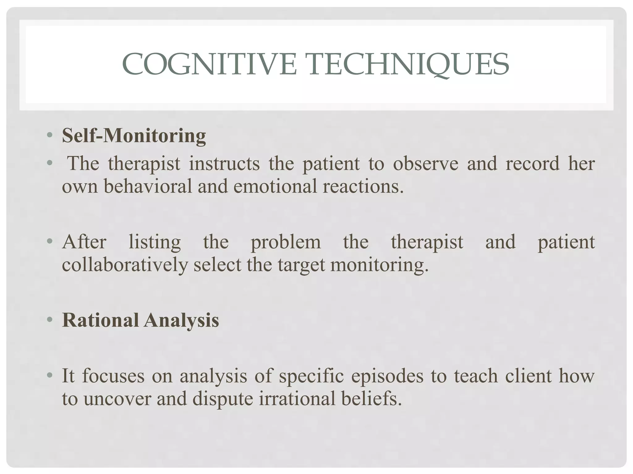 COGNITIVE BEHAVIORAL THERAPY | PPTX