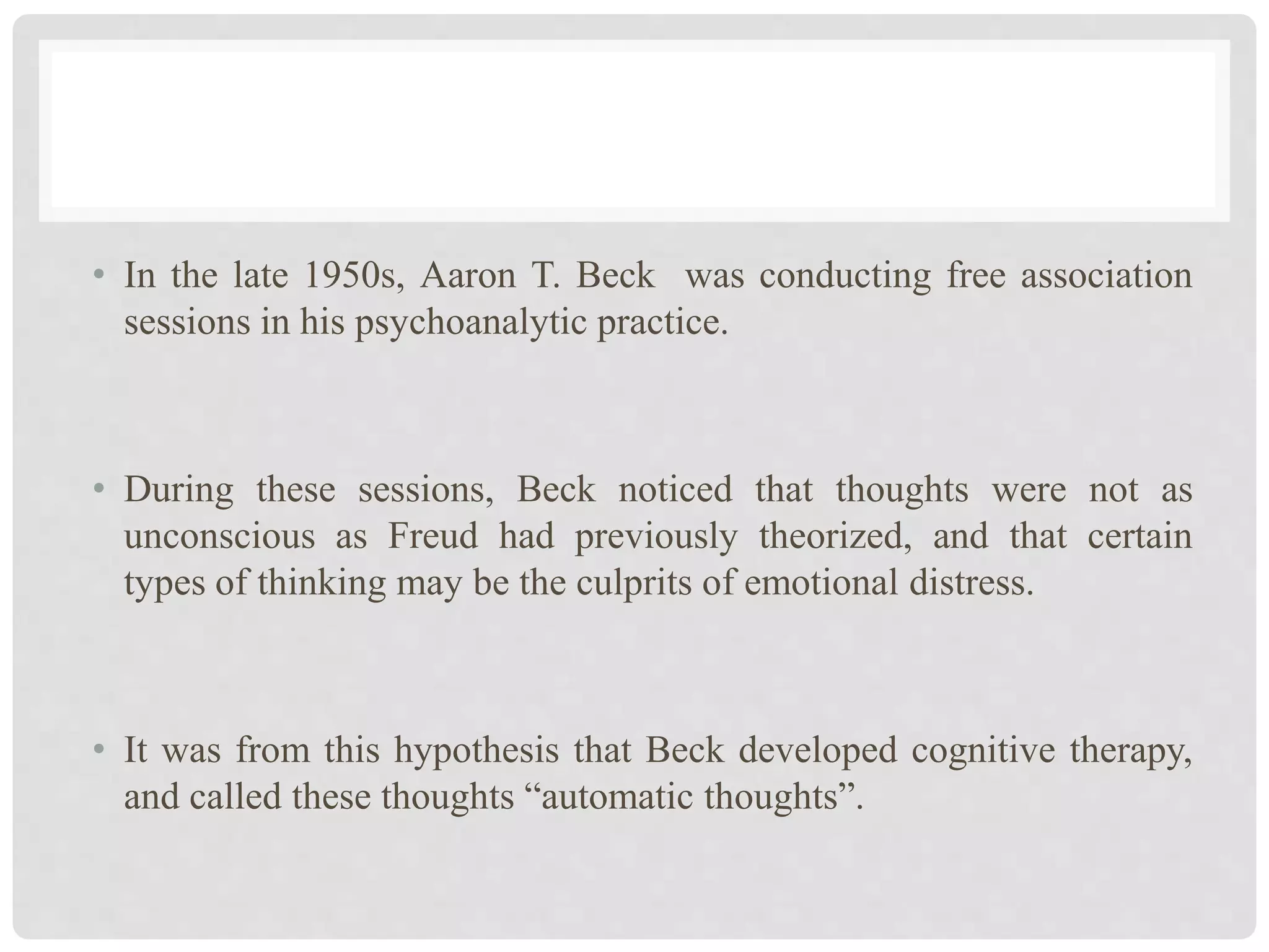 COGNITIVE BEHAVIORAL THERAPY | PPTX