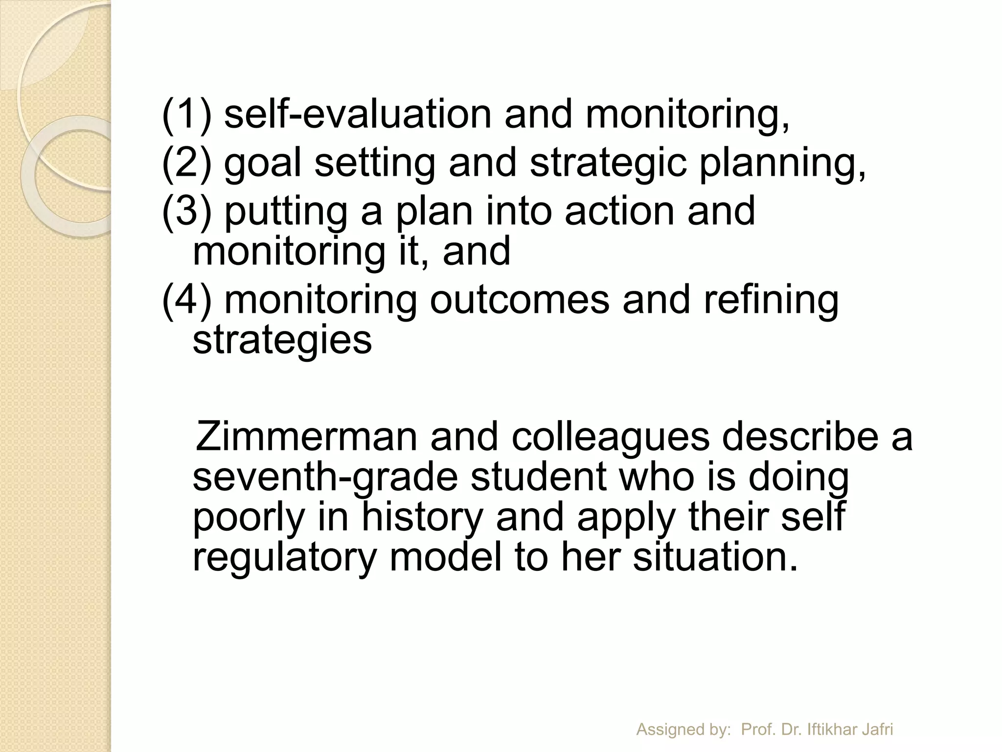Cognitive behavior approach and self regulation | PPT