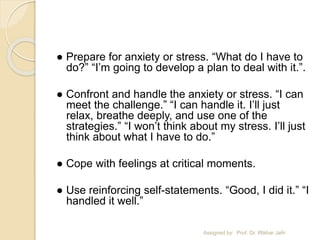 Cognitive behavior approach and self regulation | PPT