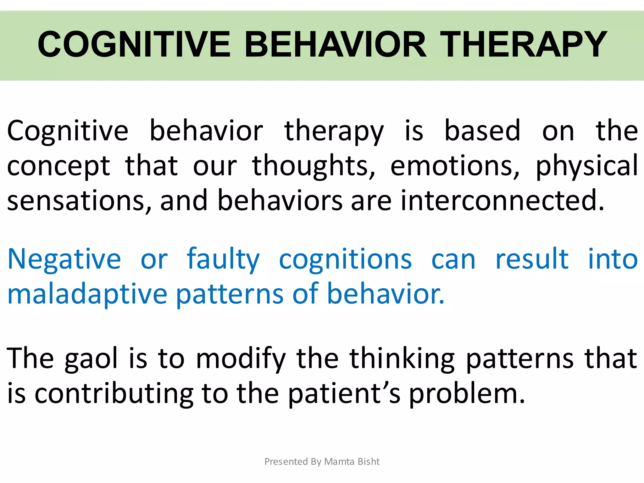 Cognitive behavior therapy | PDF