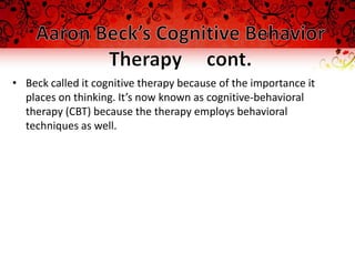 Cognitive behavior therapy theory and practice | PPTX
