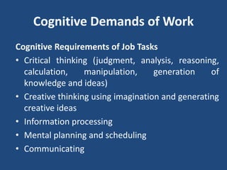 COGNITIVE & BEHAVIOURAL DEMANDS OF WORK,DPT,LEC4.pptx