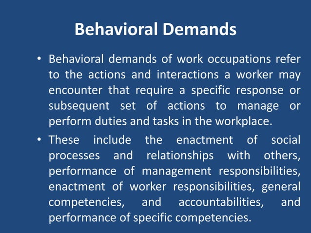 COGNITIVE & BEHAVIOURAL DEMANDS OF WORK,DPT,LEC4.pptx