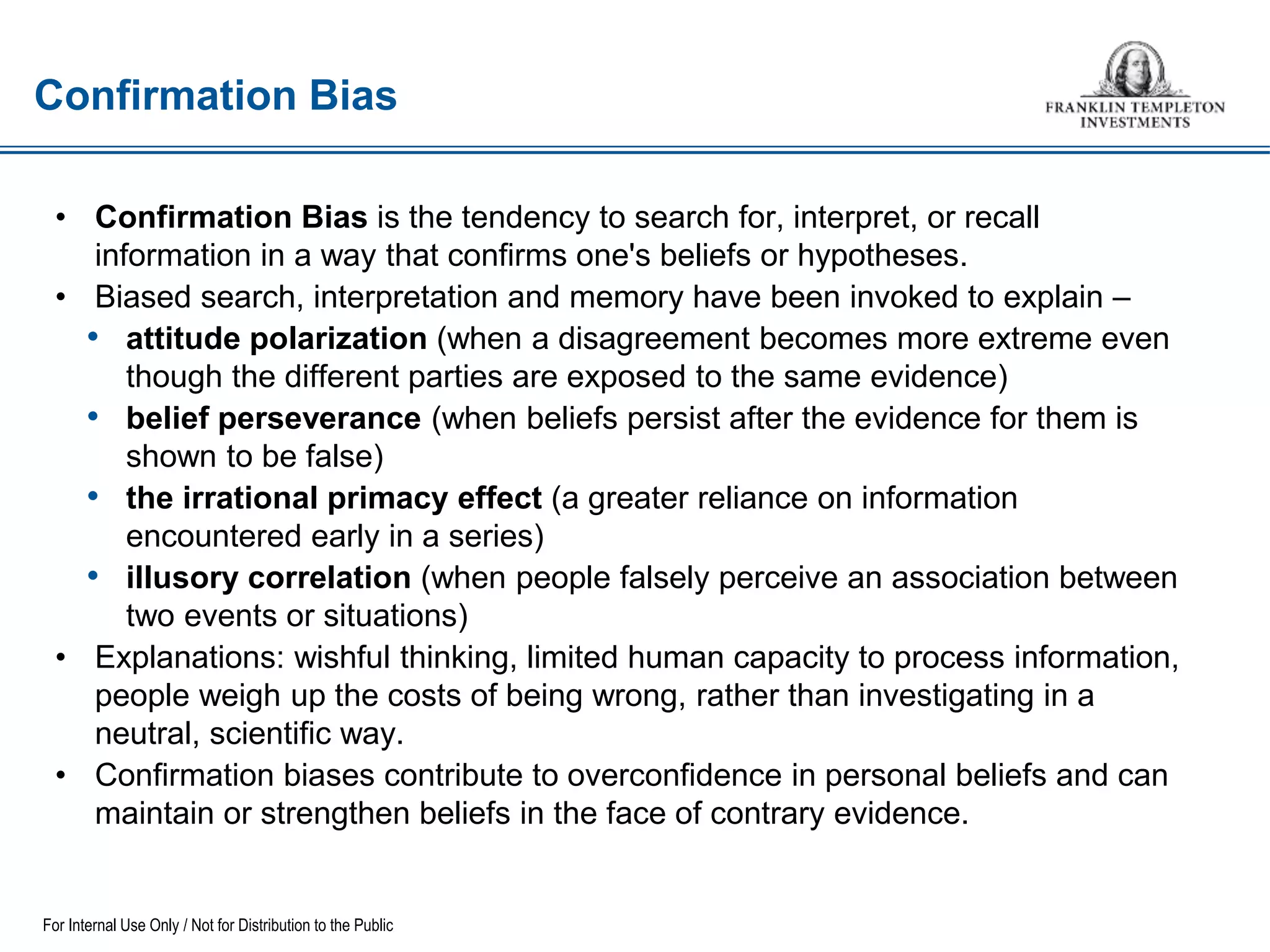 Overview of Cognitive Biases | PPTX
