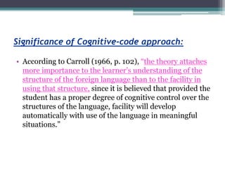 Cognitive code theory in Applied Linguistics | PPTX