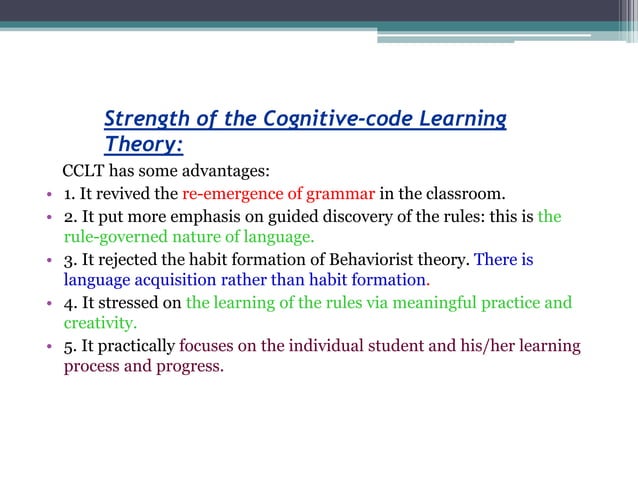 Cognitive code theory in Applied Linguistics | PPTX