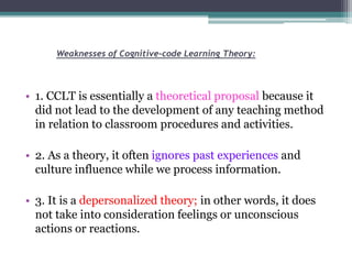 Cognitive code theory in Applied Linguistics | PPTX