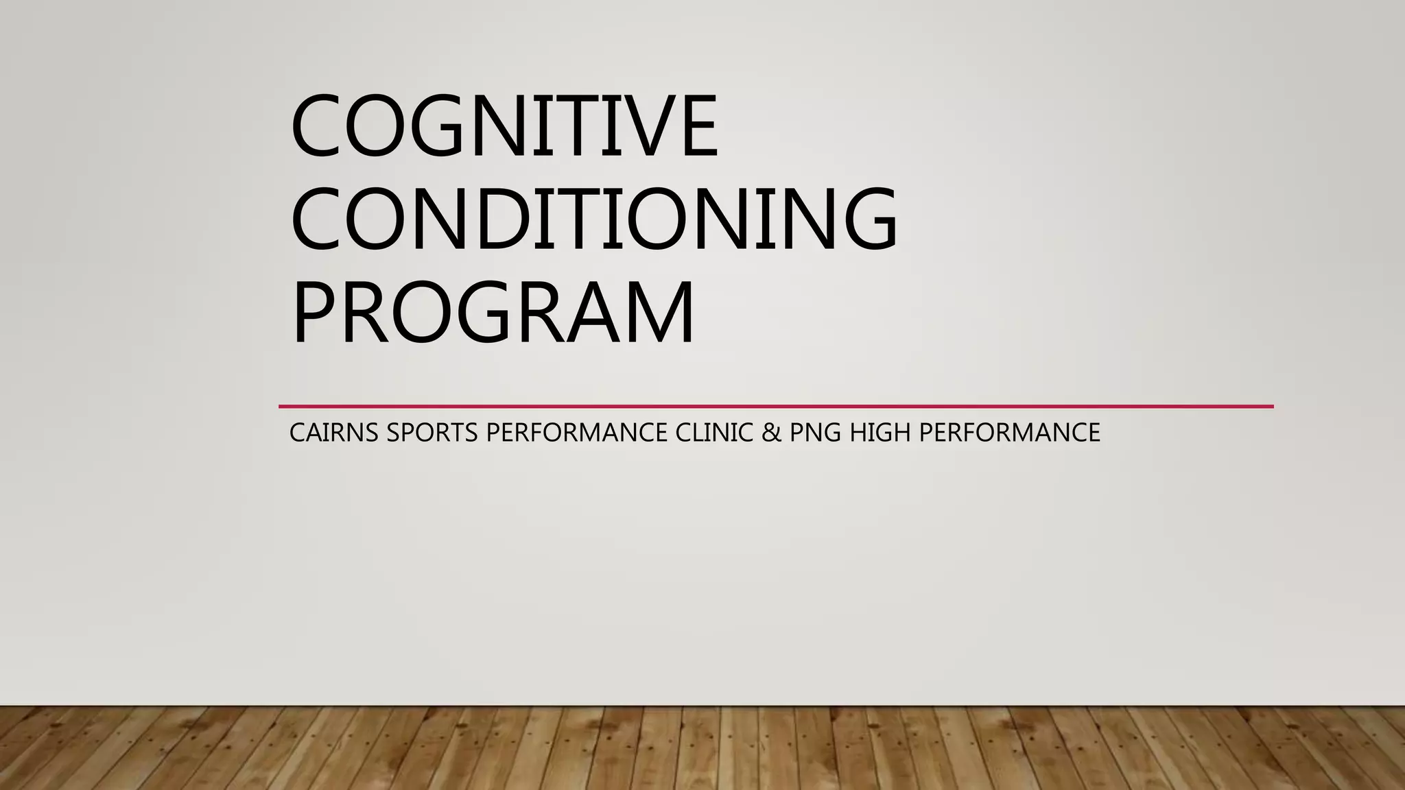Cognitive Conditioning program in sports with Neurotracker | PPTX