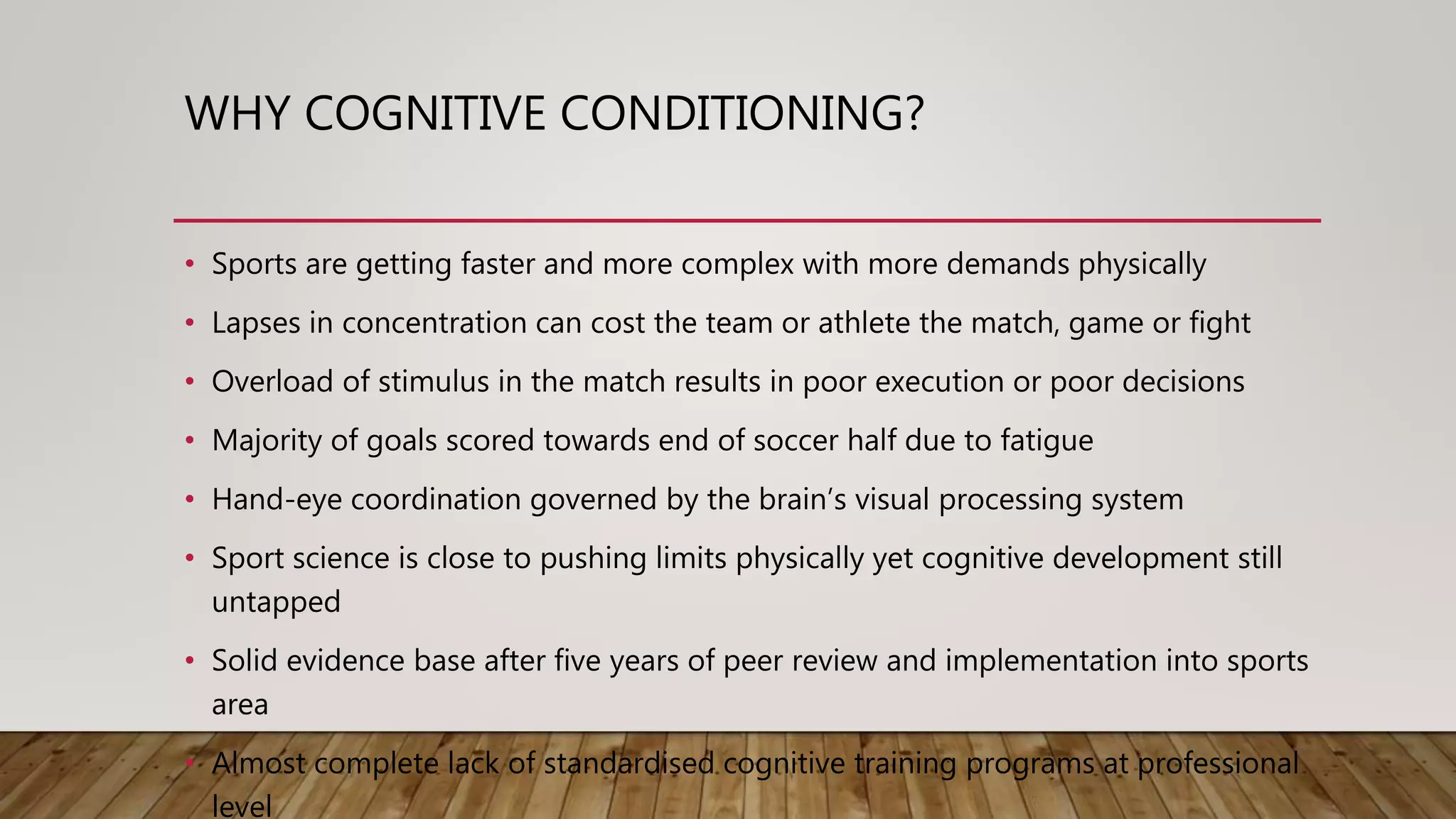 Cognitive Conditioning program in sports with Neurotracker | PPTX