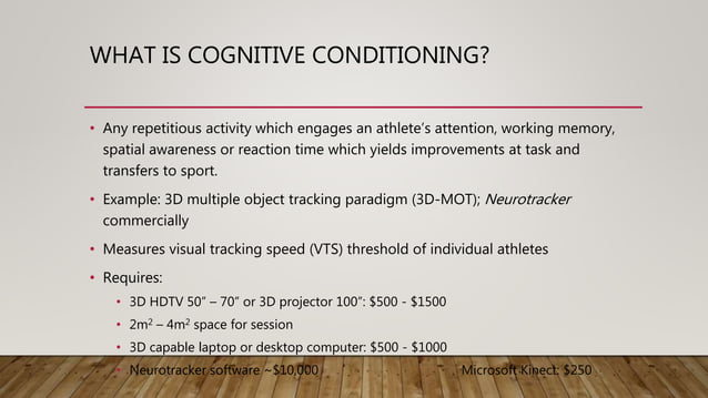 Cognitive Conditioning program in sports with Neurotracker | PPT