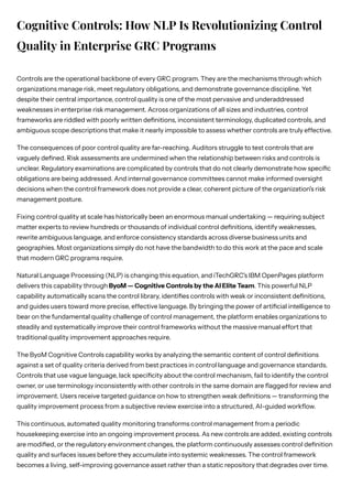 Cognitive Controls: How NLP Is Revolutionizing Control Quality in ...