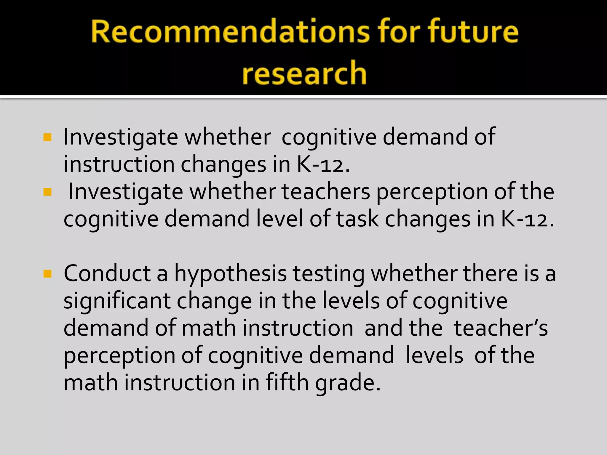 Cognitive demand and math achievment | PPT