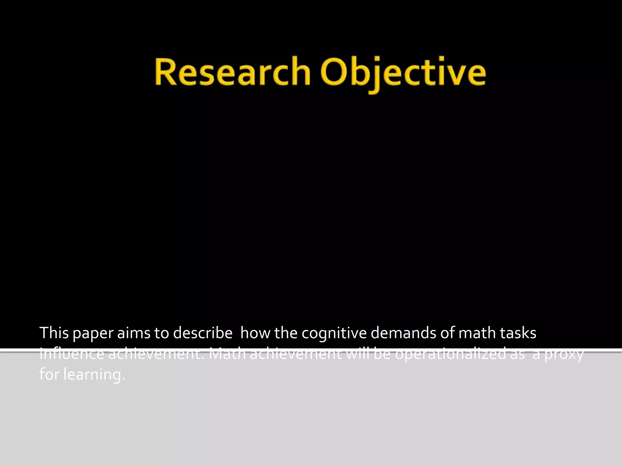 Cognitive demand and math achievment | PPTX