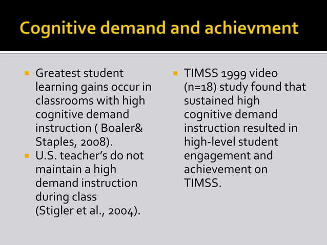 Cognitive demand and math achievment | PPT