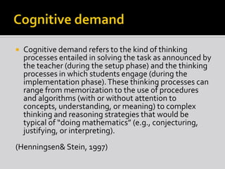 Cognitive demand and math achievment | PPT