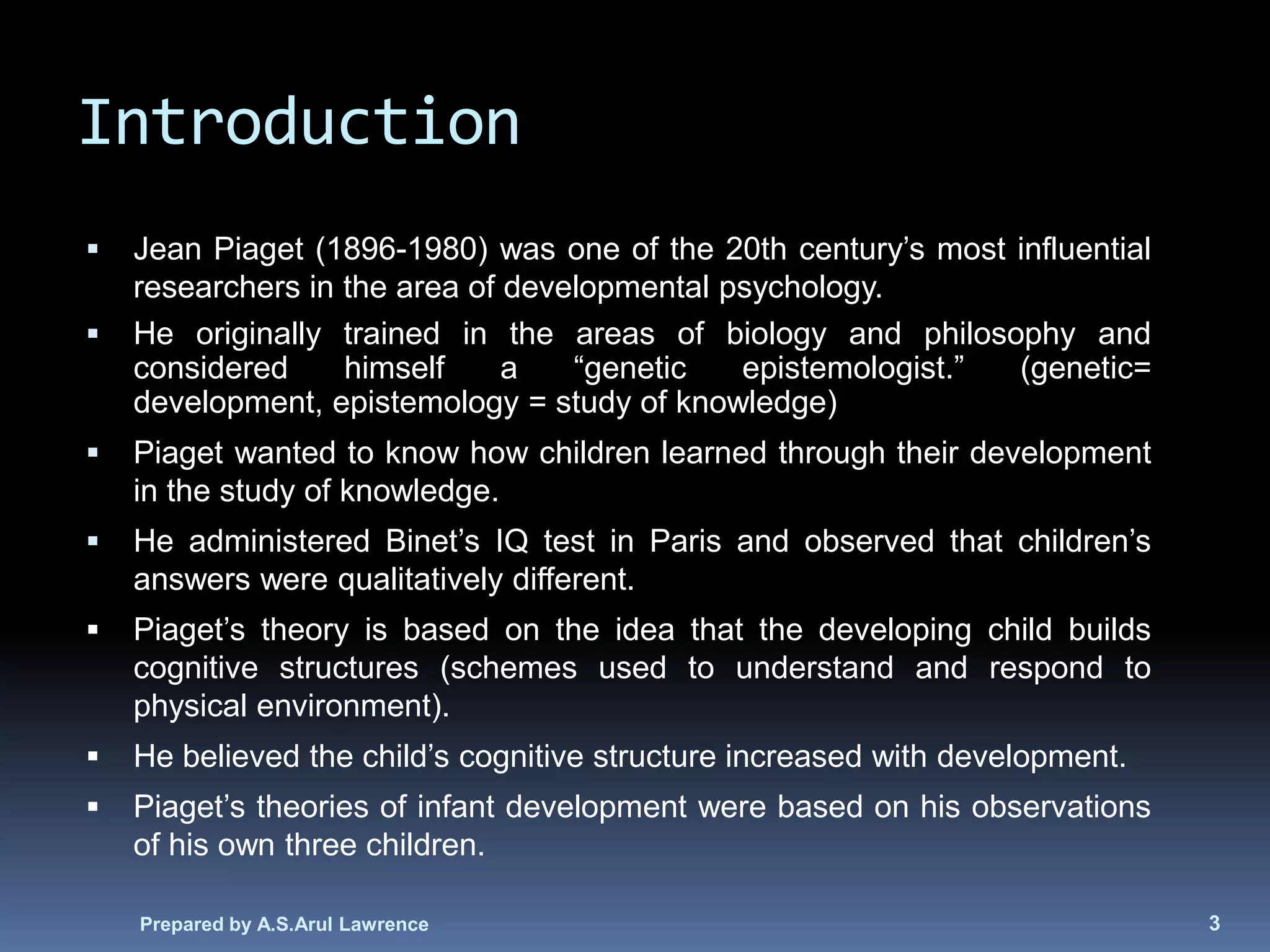 Piaget's Cognitive Development | PPSX