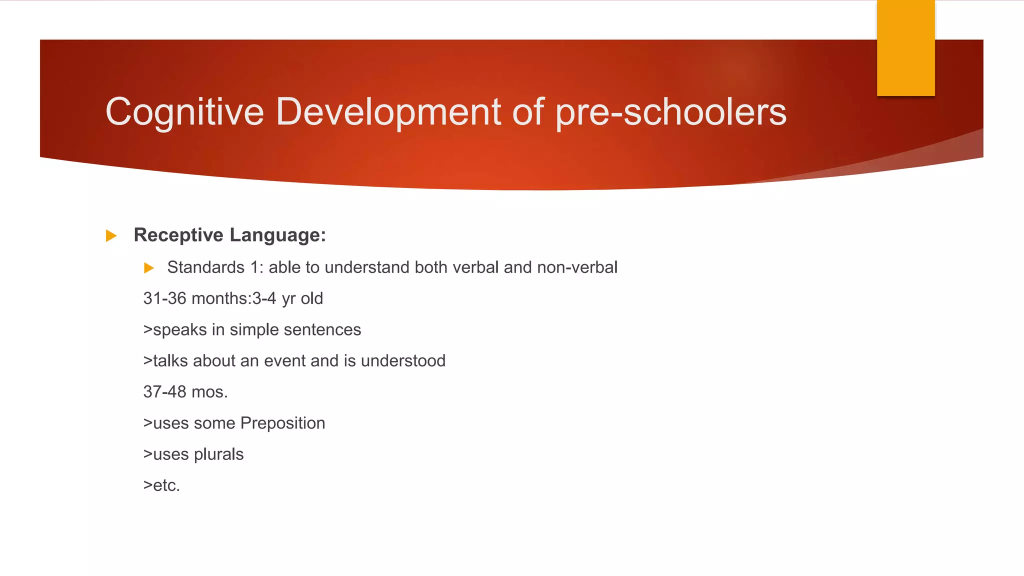 Cognitive development of preschoolers | PPTX