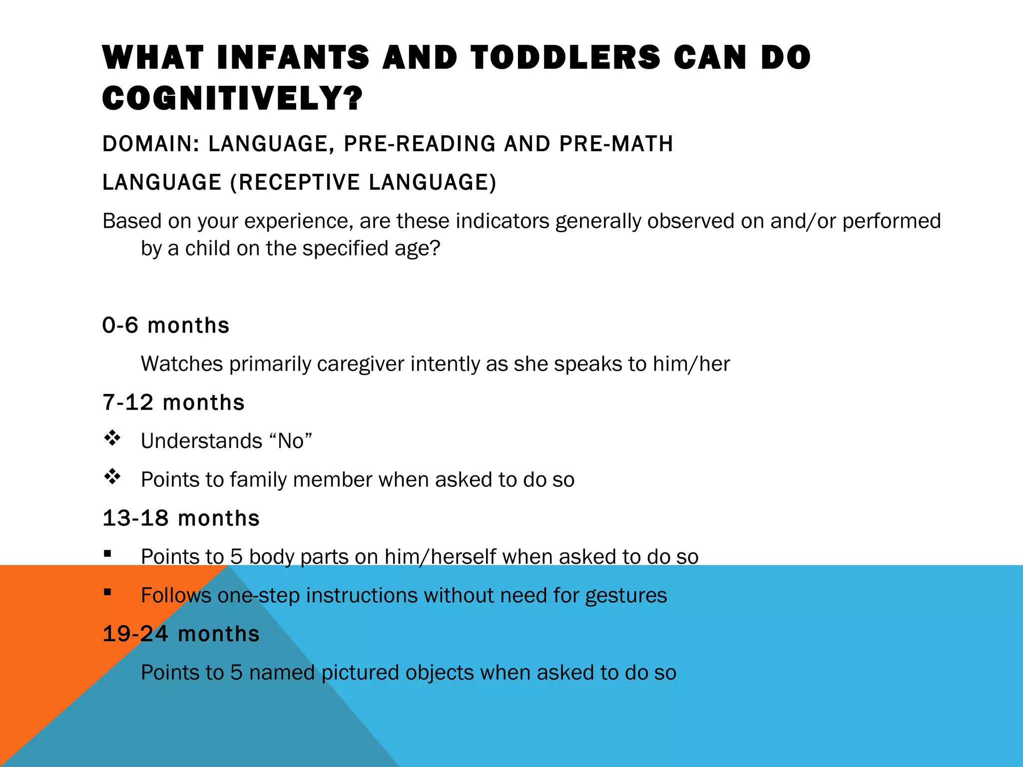 Cognitive development of infants and toddlers | PPT