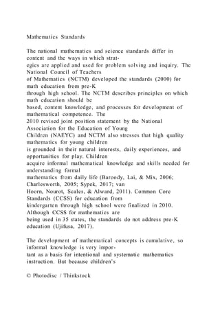 Cognitive Development, Mathematics, and Science Learnin | DOCX