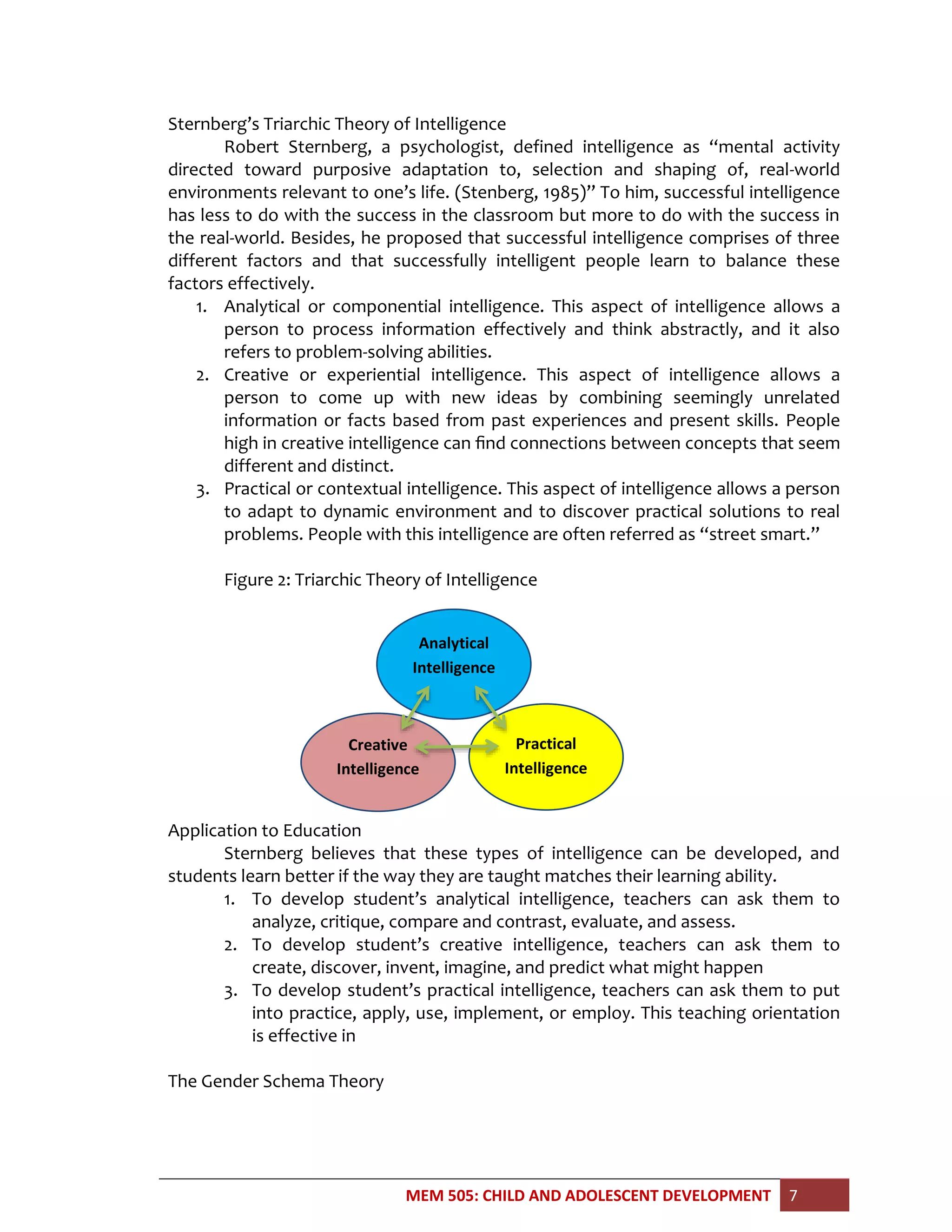 Cognitive development of children and adolescents | DOCX