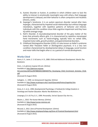 Cognitive development of children and adolescents | DOCX