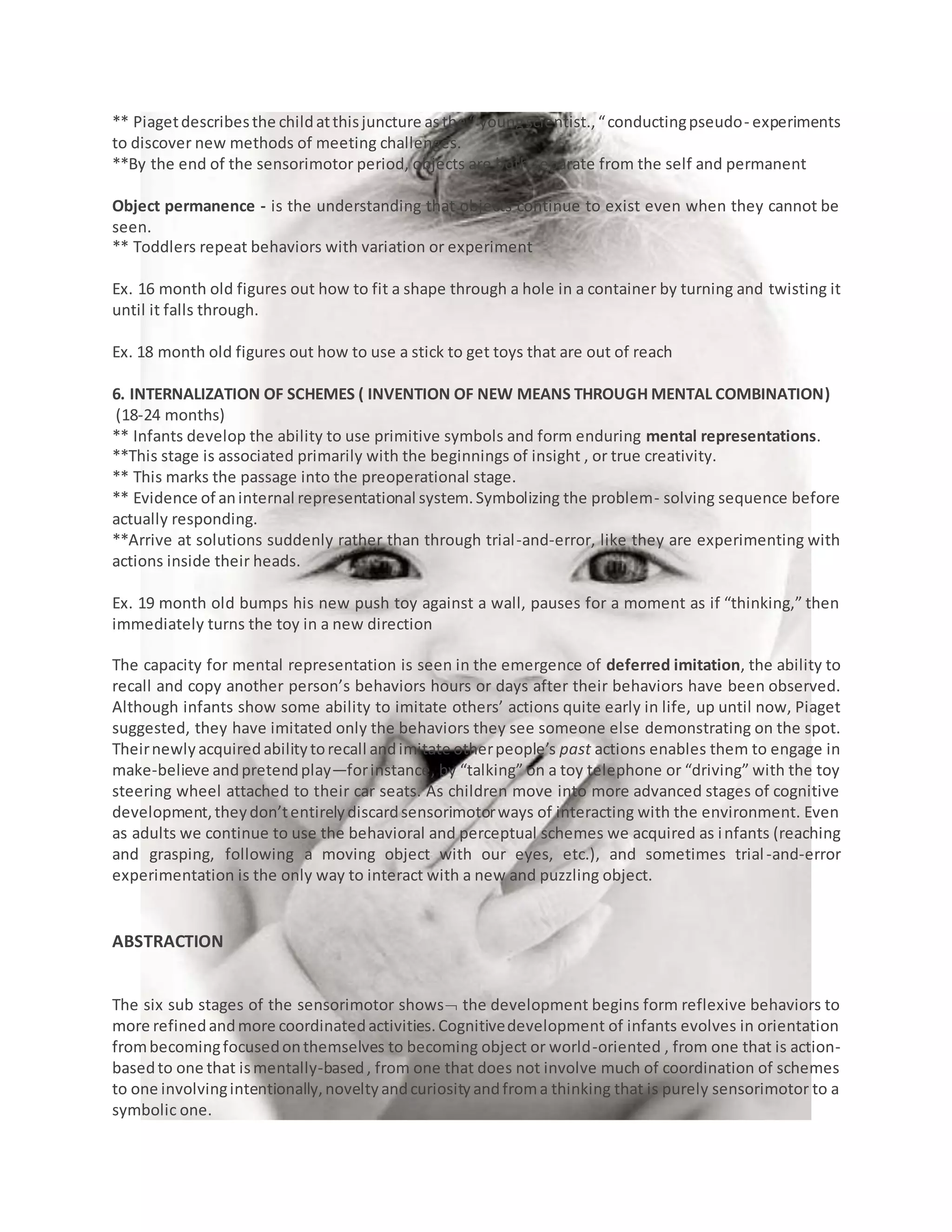 Cognitive development of infants and toddlers | DOCX