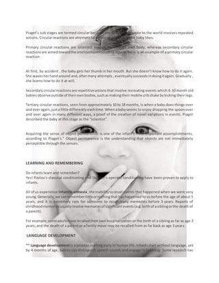 Cognitive development of infants and toddlers | DOCX