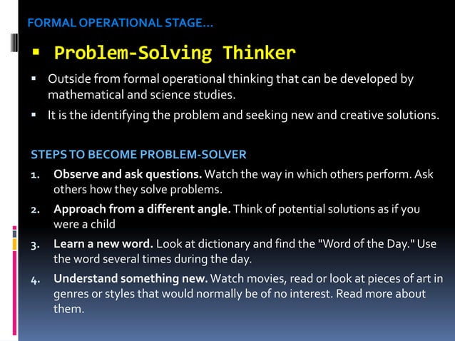 Cognitive development on high school learners