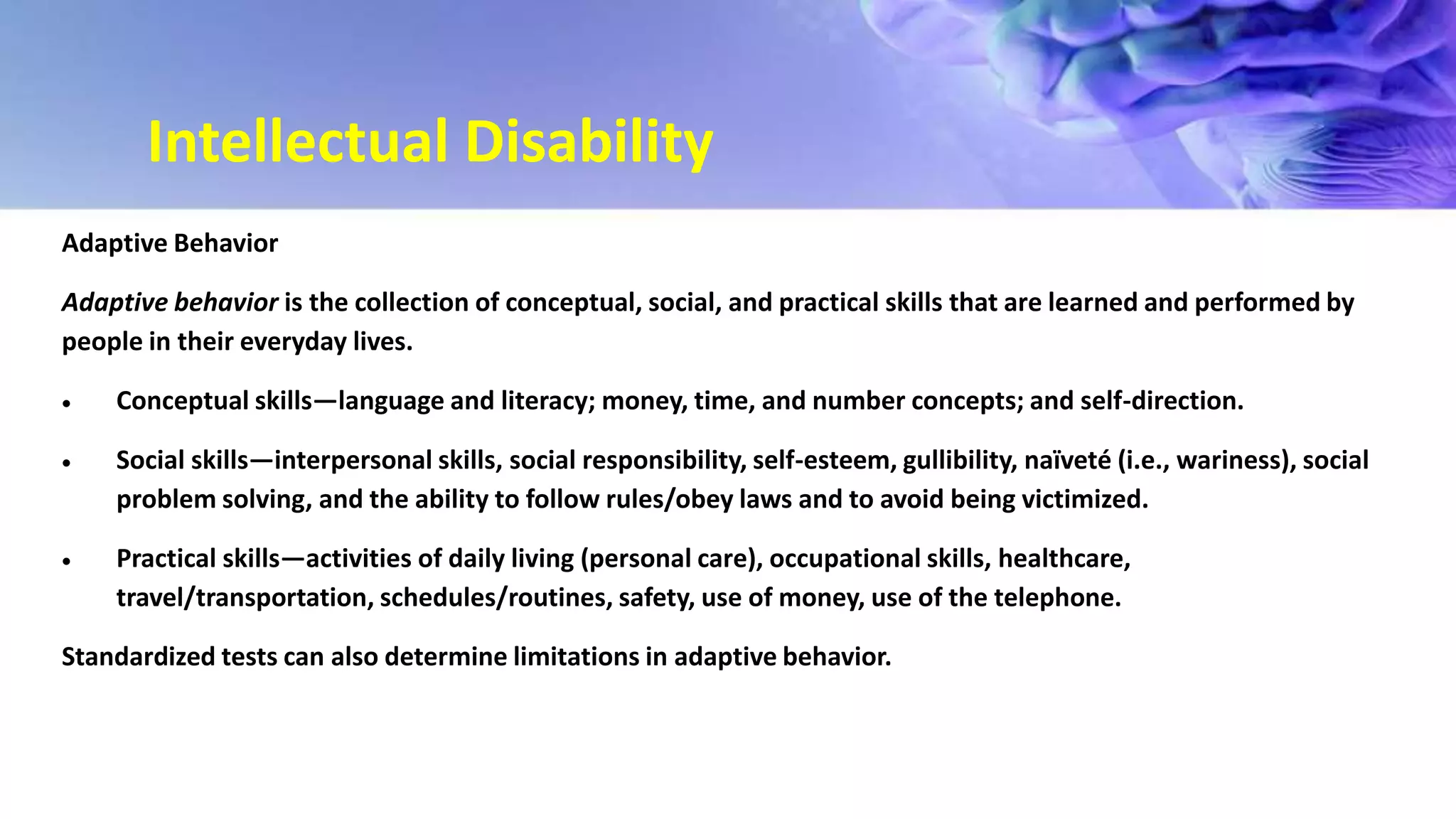 Cognitive disabilities ppt | PPTX