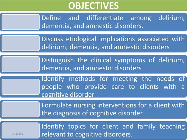 COGNITIVE DISORDER ,DEMENTIA NURSING DIAGNOSES, NURSING PROCESS FOR ...